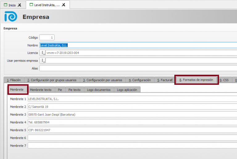 Membrete Empresa | VNVM