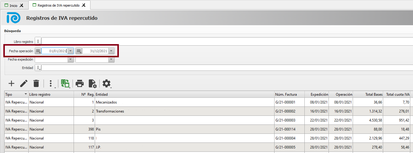 Imprimir libros de facturas | VNVM